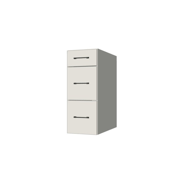 12" Wide Drawer Cabinet - (White Melamine Boxes - Flat Panel Doors ...