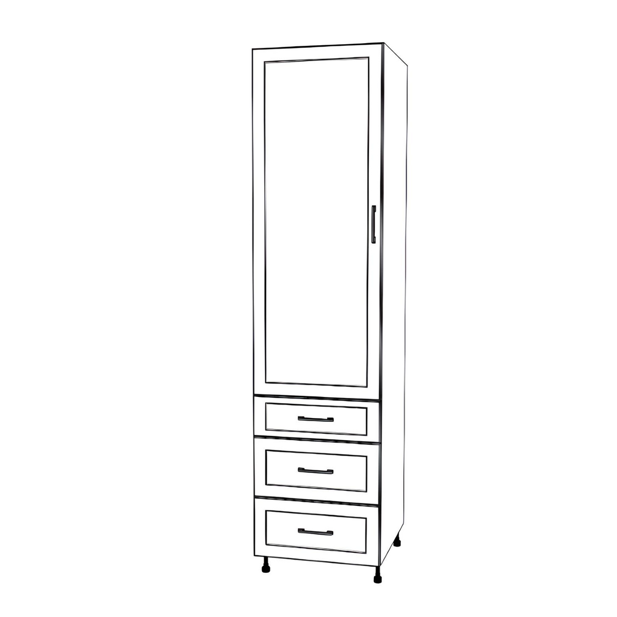 22" Wide Tall Pantry Cabinet - With Drawers - Thermofoil Doors — RTI ...