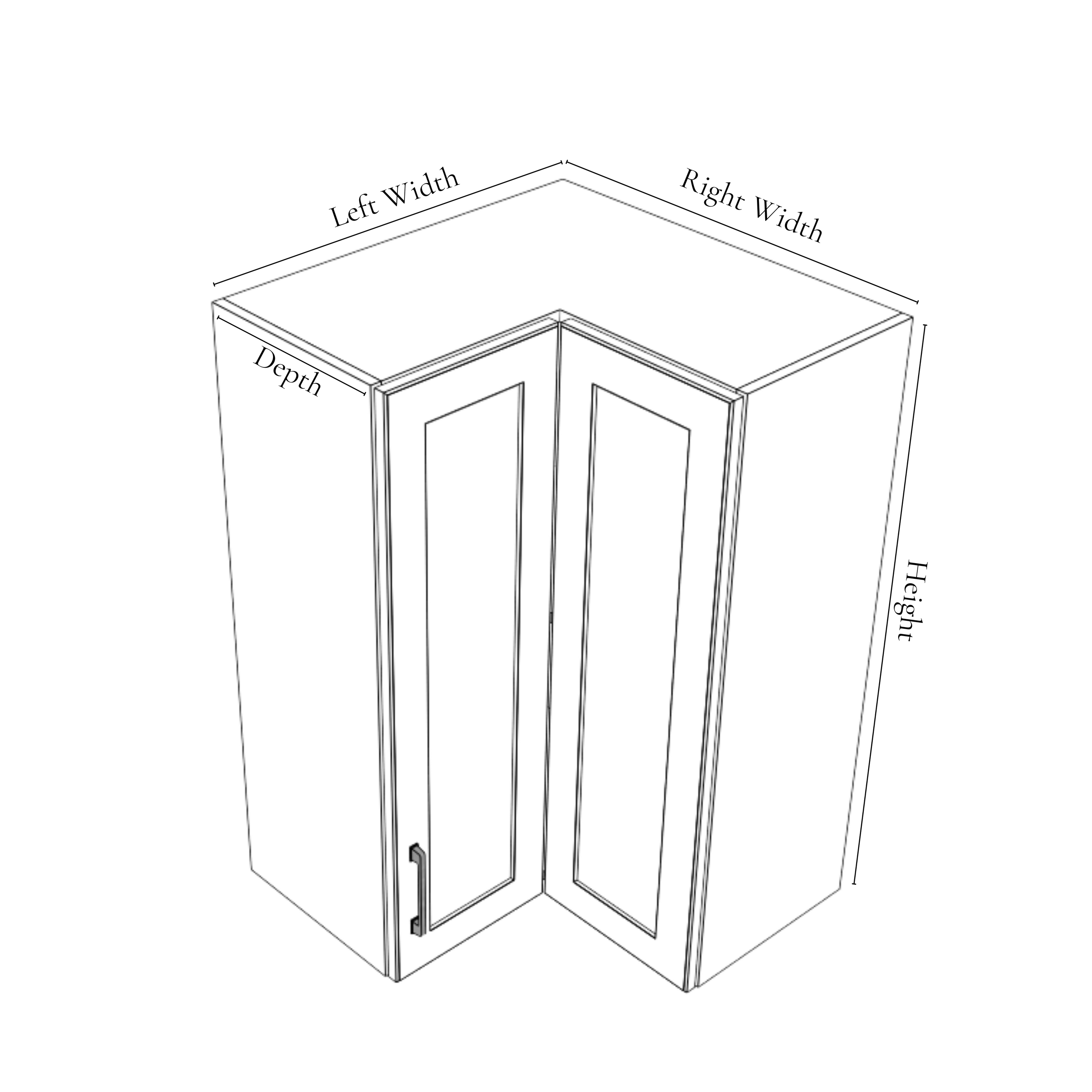 CUSTOM - L- Shape Upper Corner Cabinet - Thermofoil Doors — RTI CABINETS