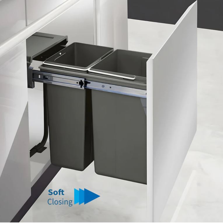 Garbage Bin System 10 1/2" - For 12" Base Cabinet and Up — RTI CABINETS