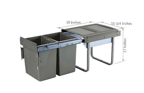 Garbage Bin System 15 3/4" - For 18" Base Cabinet and Up — RTI CABINETS
